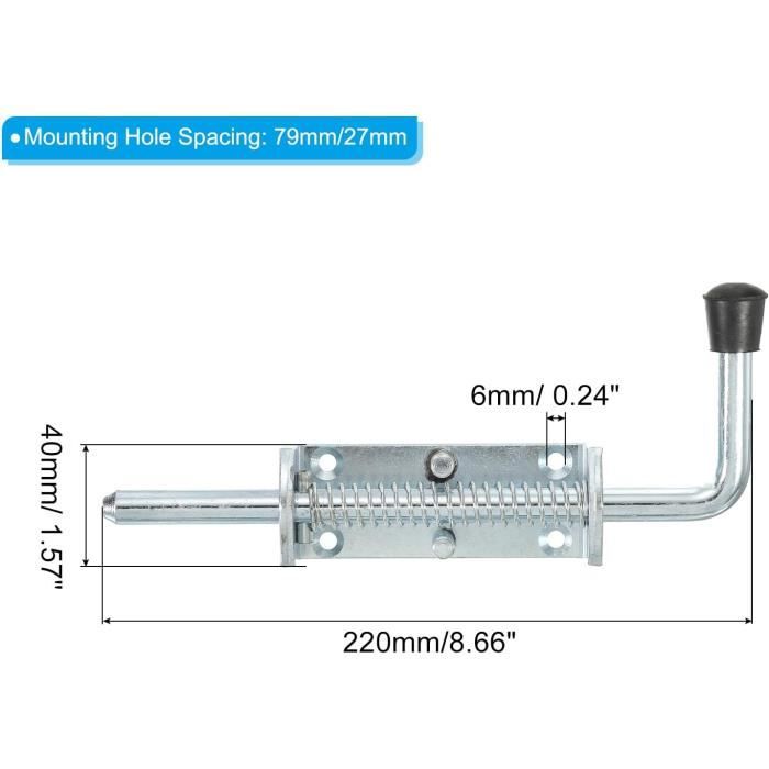 Ressort Chargé Loquet Épingle 8.66", Fer Sécurité Loquet Glissement ...