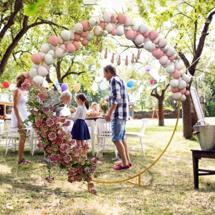 Arche de ballon rond - Outsunny - arche de jardin à rosiers plantes ...