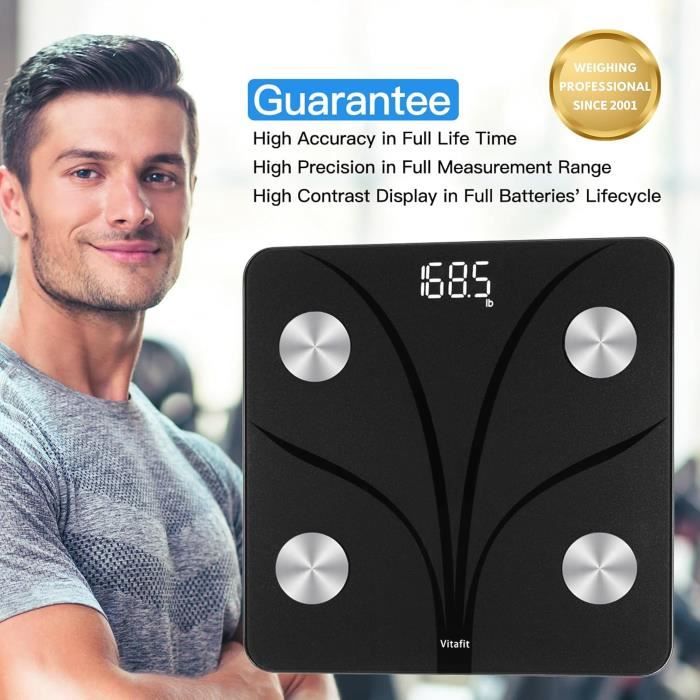 Vitafit Balance Pese Personne, Balance Connectée Bluetooth Pèse ...