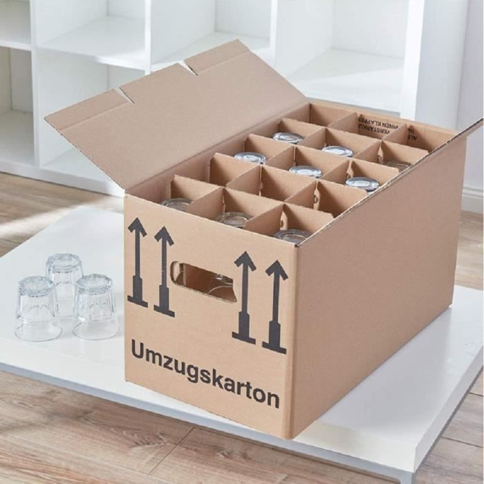 15 x Carton à verres (cartons de déménagement pour les verres, les ...
