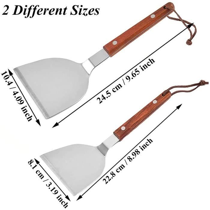 RTYUI 2 Pices Spatule BBQ,Spatule Plancha INOX,Acier Inoxydable ...