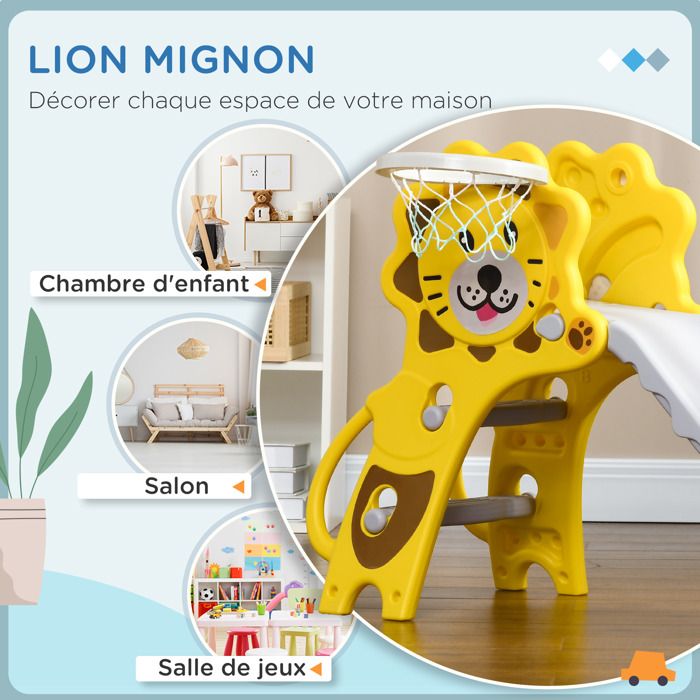 Toboggan pour enfants intérieur extérieur avec panier de basket pour ...