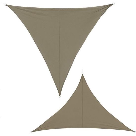 Voile d'ombrage triangulaire - Cappuccino - 3m x 3m x 4.24m ...