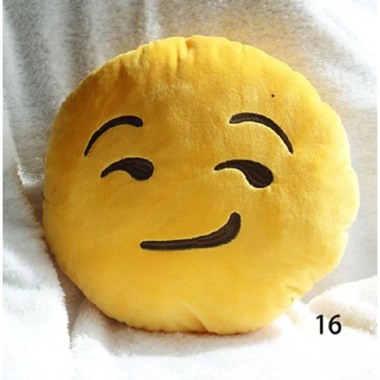16# doux Coussin Emoji Smiley Emoticon jaune ronde de Présent Oreiller ...