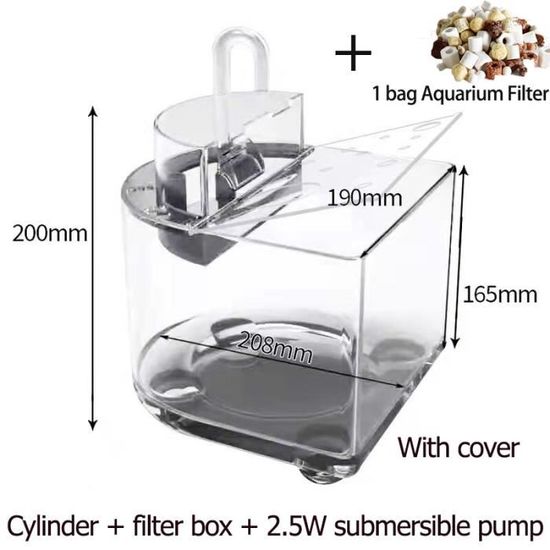 Aquarium,Mini Aquarium amphibie avec filtre à eau, 2.5W, pompe à Air ...