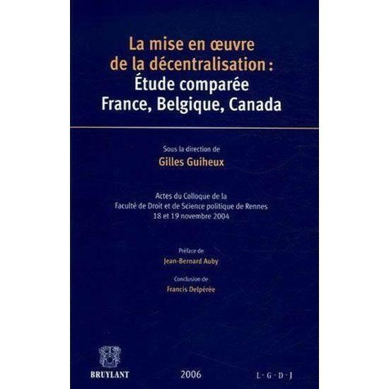 Livre - La mise en oeuvre de la décentralisation - Cdiscount Bricolage