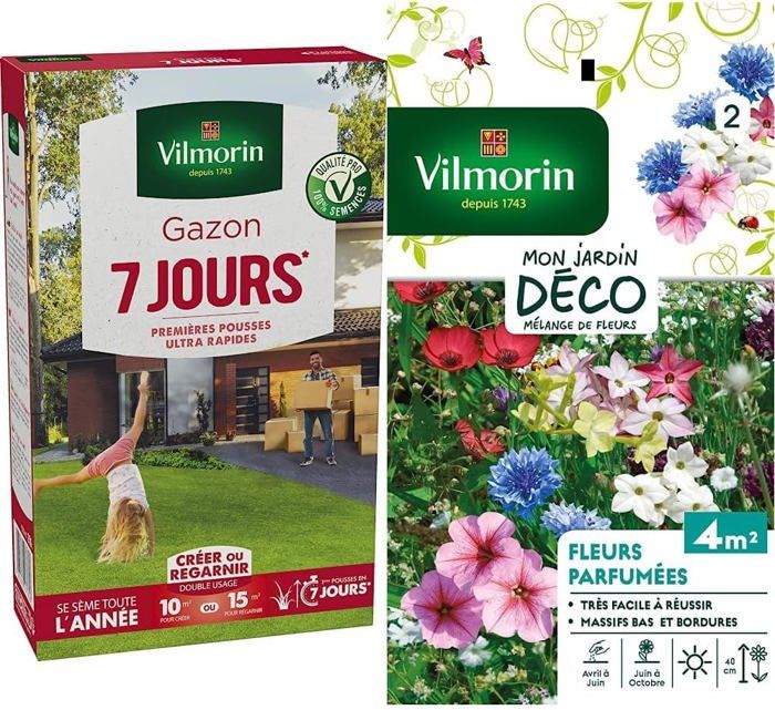 Gazon 7 Jours Boite 250 g, Vert & Fleur parfumée, Multicolore, 90 x 2 x 160 cm.[Q364 ...