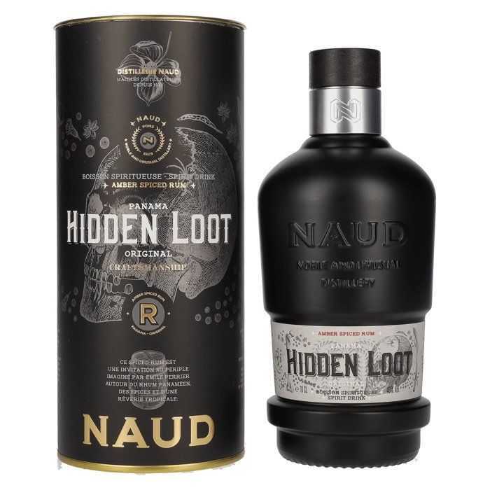 Naud HIDDEN LOOT Amber Spiced Rum 40% Vol. 0,7l en boîte cadeau - La ...