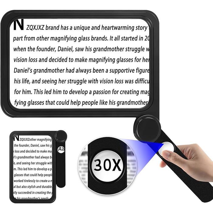 5X 30X Loupe de Lecture Loupe de Lecture de Pages de Livres Loup e de ...