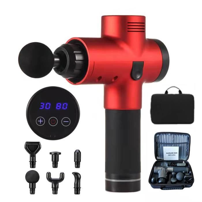220V - Rouge - pistolet de Massage Fascia avec écran LCD, masseur ...