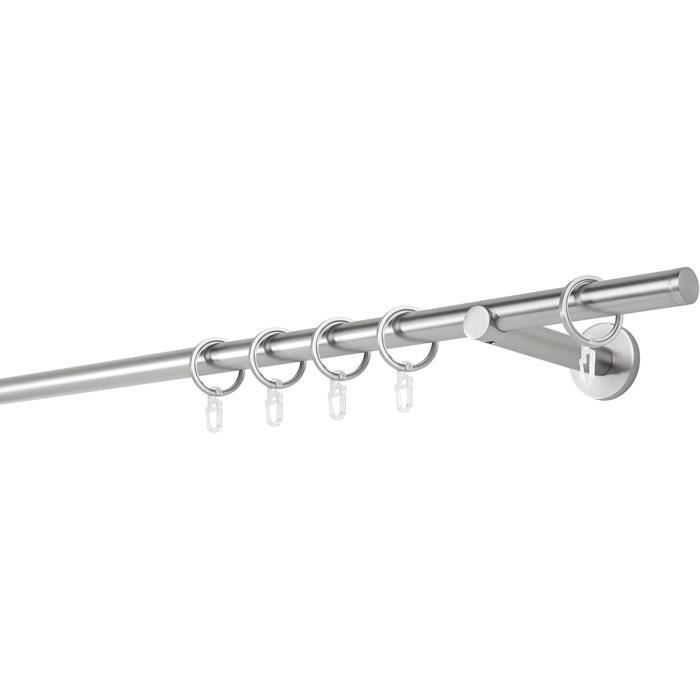 Tringle à rideau sur mesure 20 mm Match 1 voie Support mural 12 cm Style avec anneaux pour ...