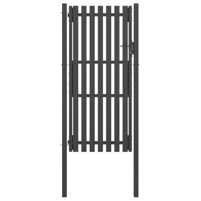 RAI Portail de clôture de jardin Acier 1x2,5 m Anthracite 10698 - Cdiscount Bricolage