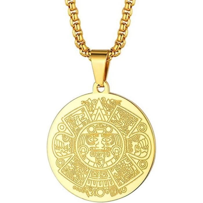 Collier Avec Pendentif Calendrier Aztèque Maya, Pour Homme, Femme ...