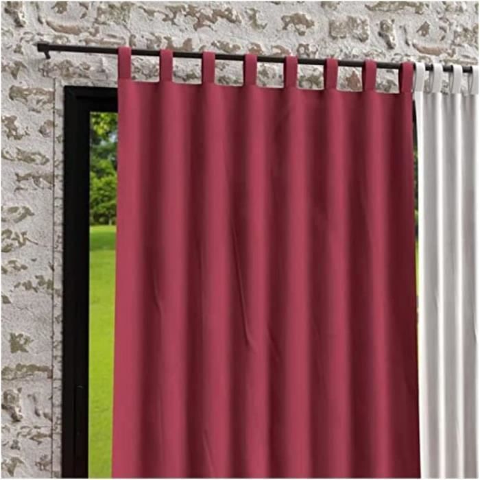 , Bohème Rideaux Pattes, Microfibre Lavé, Framboise, 140X250 Cm[n5254 ...