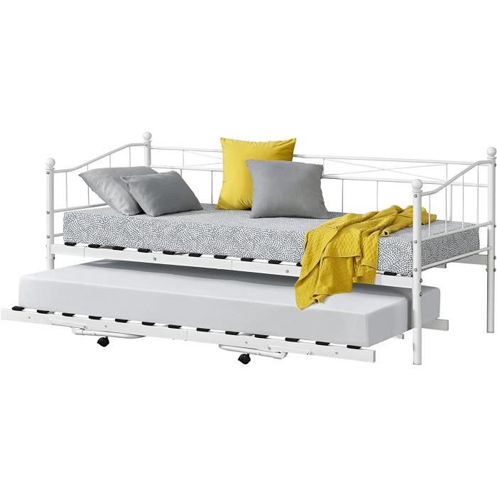 Ca e de Lit Gigogne en Métal Couchage Supplémentaire Rangeable sous ...