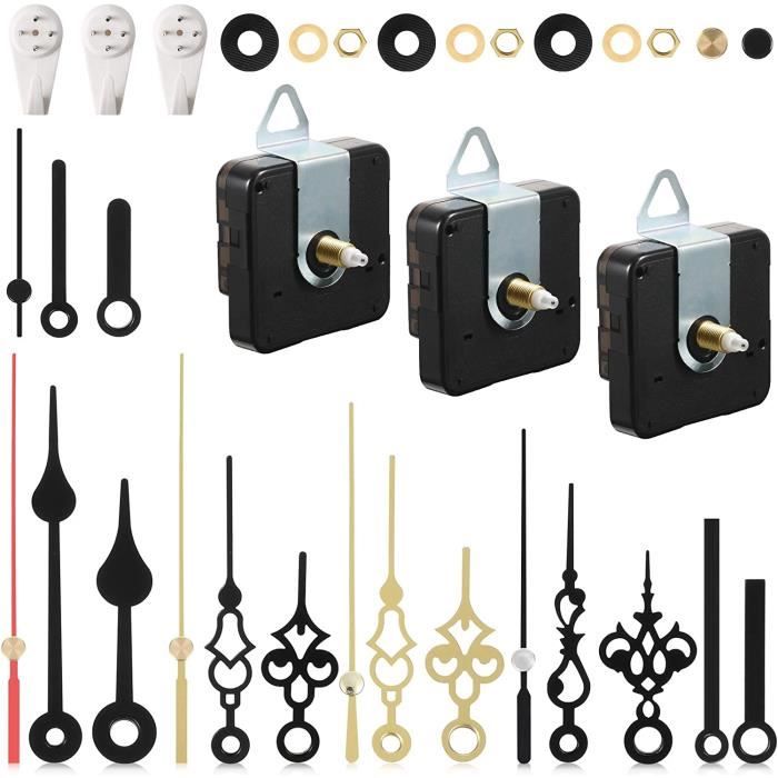 3 Horloge à Quartz sans Coutil Mécanisme de Mouvement avec 6 Kits de ...