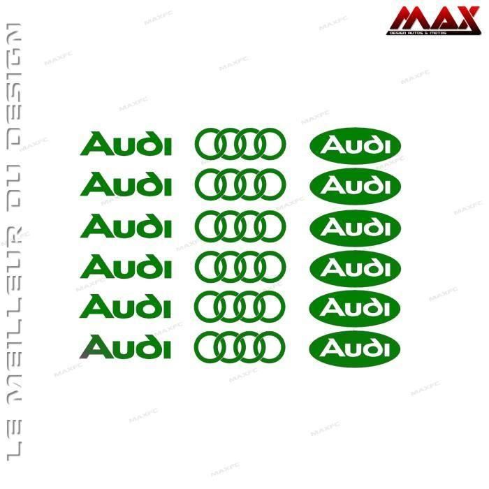 18 Stickers AUDI SPORT – VERT BOUTEILLE – de 50mm chacun A1 A3 A4 A5 A6 ...