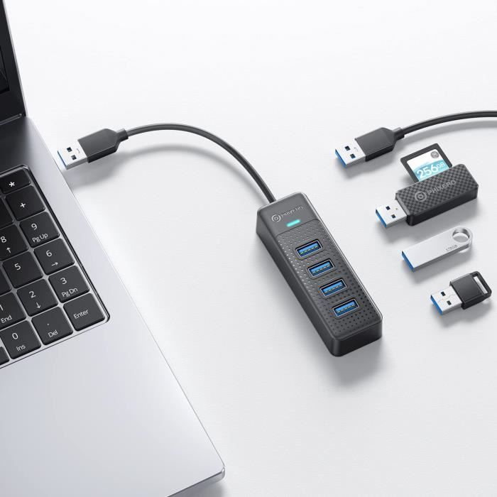 Hub Usb 3.0, 4 Ports Usb 3.0 Hub Mini Usb Hub Pour Ordinateur Portable ...