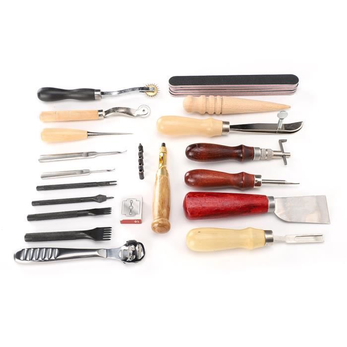 EJ.life Leather Sewing Tools, 19PCS Leather Craft Tool, for Leather ...