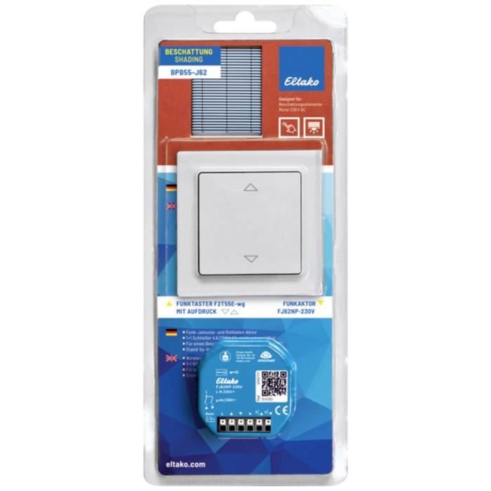 BPB55-J62 Blister-Pack Eltako sans fil Kit de commande de volet roulant store à rouleau encastré ...