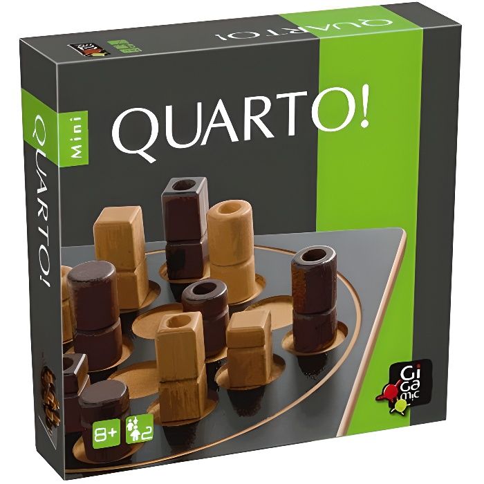 Jeu de réflexion et stratégie - GIGAMIC - Quarto Mini - 16 pièces en bois - 2 joueurs ou plus ...