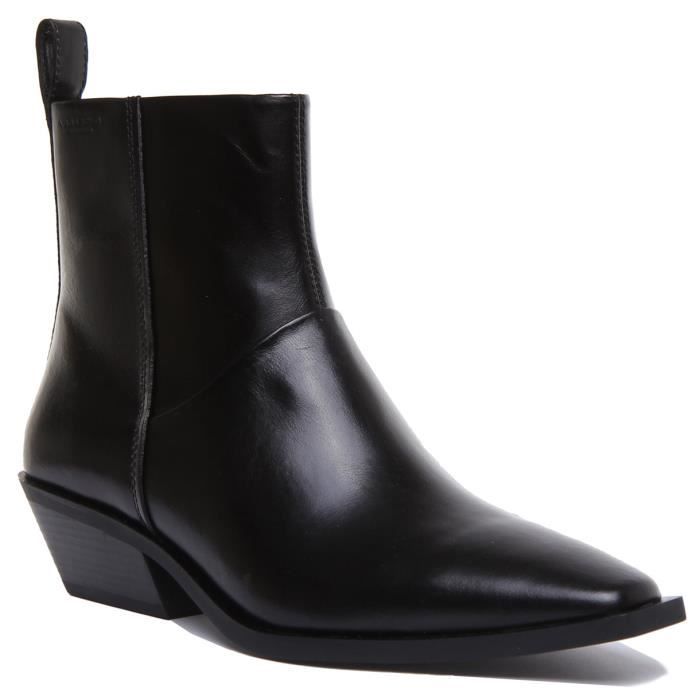 Bottines en cuir noir pour femmes - Vagabond Ally - Talon bloc cubain ...