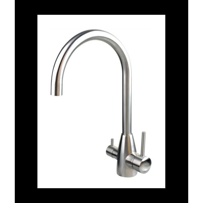 Robinet mitigeur 3 voies inox massif PALACE - Cdiscount Bricolage