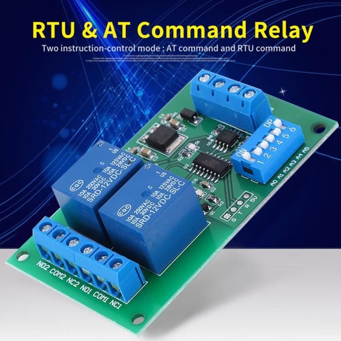 Pwshymi - Relais RTU & AT Command 2 CH RS485 Relay PLC Controller Commutateur de port série UART ...
