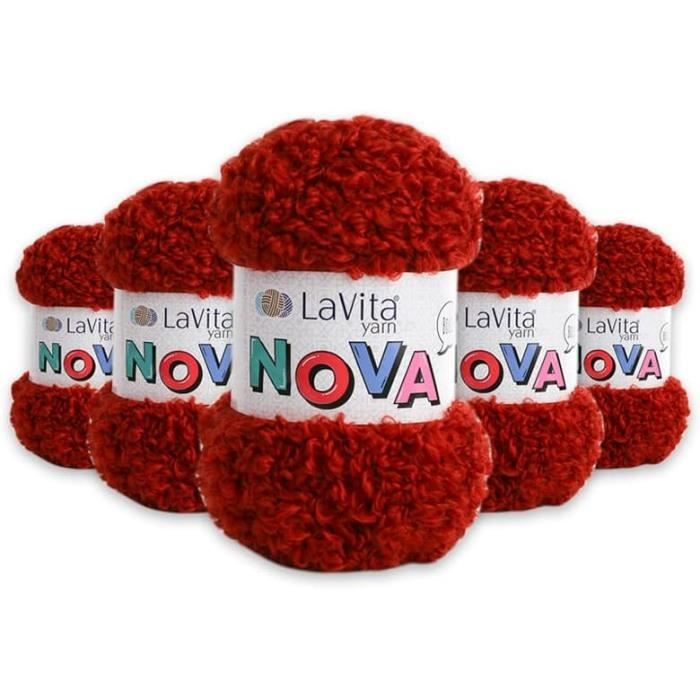 Lavita Yarn Nova Chunky Soft Boucle Fil À Tricoter À La Main, Lot De 5 ...