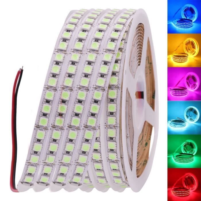 BANDE LED,Cool White-SMD 2835 120LEDs-IP 21 NON Waterproof-5m--Bande lumineuse LED RGB Flexible ...