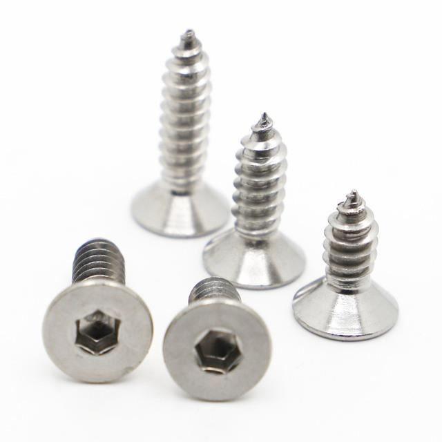 VIS,M5 10pcs-50mm--Vis à bois en acier inoxydable 304, 5 50 pièces, M2 M2.6 M3 M4 M5 M6, Allen ...