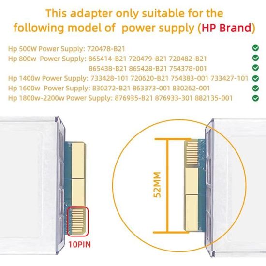 Mining Gpu Breakout Board, 800W Psu Breakout Board Pour Hp Gpu, 12 ...