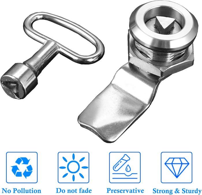 2Pcs Verrou De Boîte Aux Lettres Clef Triangle De Compteur Électrique À Gaz Avec Clé ...