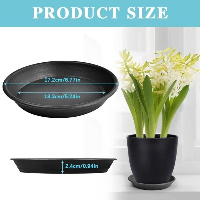 5 Pcs Soucoupe Pour Pot De Fleur Rond Soucoupes En Plastique Dessous De ...