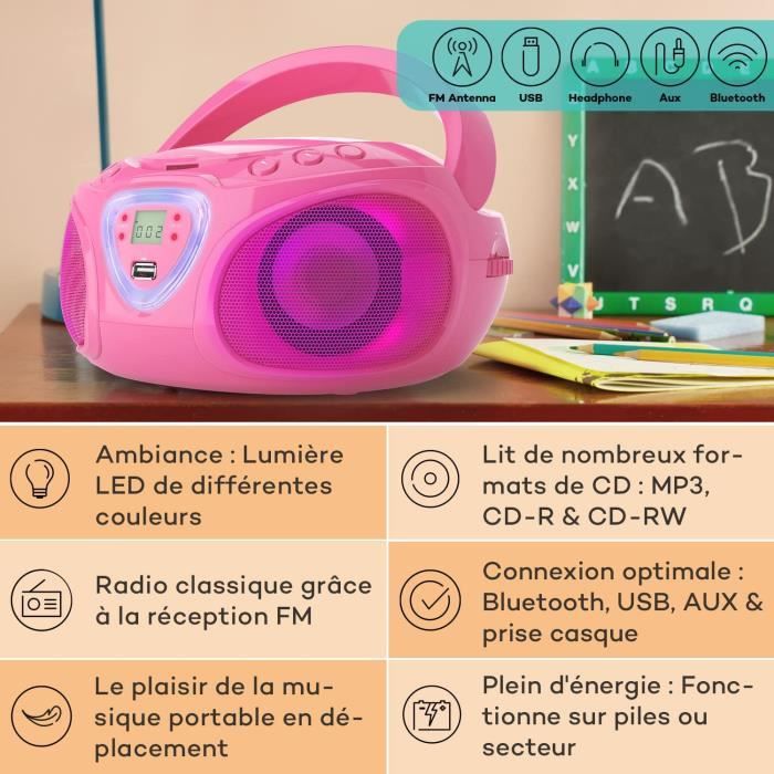 Poste CD Enfant, Lecteur CD Enfant, Lecteur CD, Port USB, MP3, Tuner ...