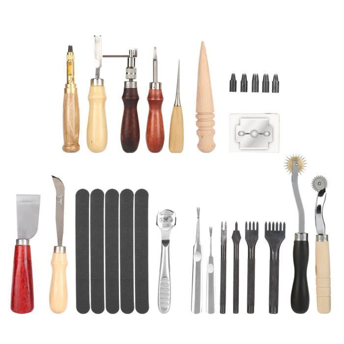EJ.life Leather Sewing Tools, 19PCS Leather Craft Tool, for Leather ...