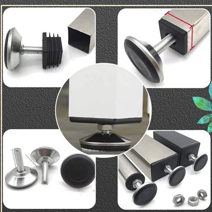 12Pcs Pied Vérin pour Meuble, Pieds de Meuble Ajustables, Pied Reglable ...