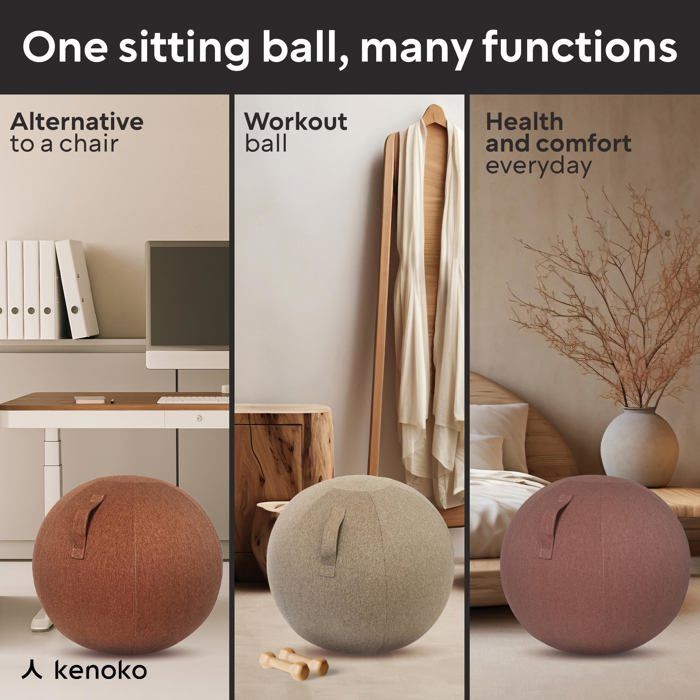 Kenoko Ergonomique Ballon Siège NAMI 55 cm | Idéal pour Yoga et ...