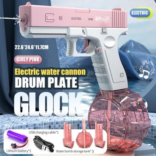 Pistolet à eau électrique Glock, jouet de tir, entièrement automatique, lancement continu, odorà ...