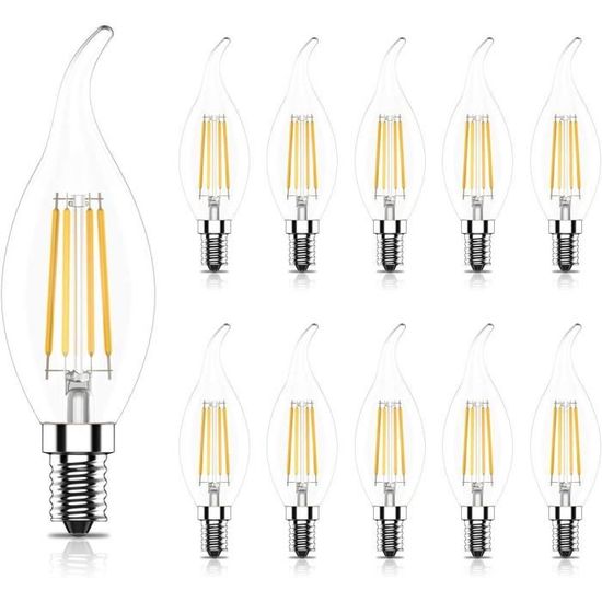 Ampoules Bougie à LED E14 4W,40W équivalent,2700K Blanc Chaud,400LM CRI>80, Petit Culot à Vis ...