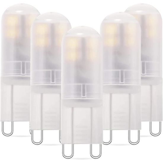 Ampoule LED G9 2W Blanc Froid 6000K, Ampoules LED G9 Sans scintillement, Équivalent à une ...