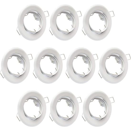 10x Projecteurs spot encastrable GU10 Set - 10 Pièces Cadre De Montage ...