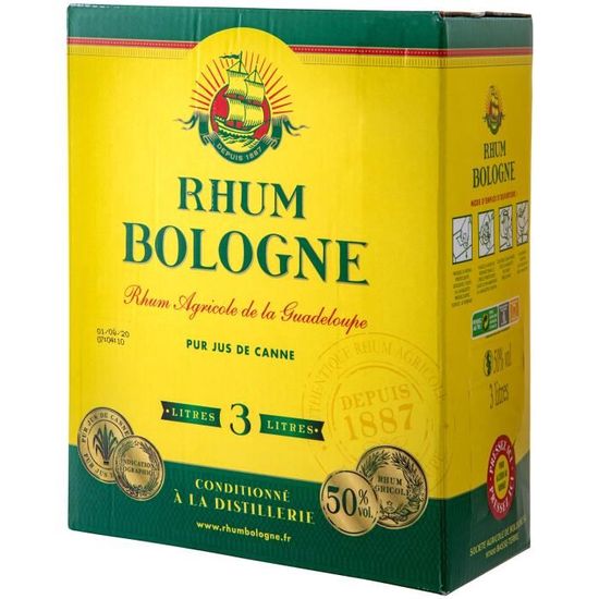Cubi rhum blanc Bologne 3L 50° | Rhum de Guadeloupe - La cave Cdiscount