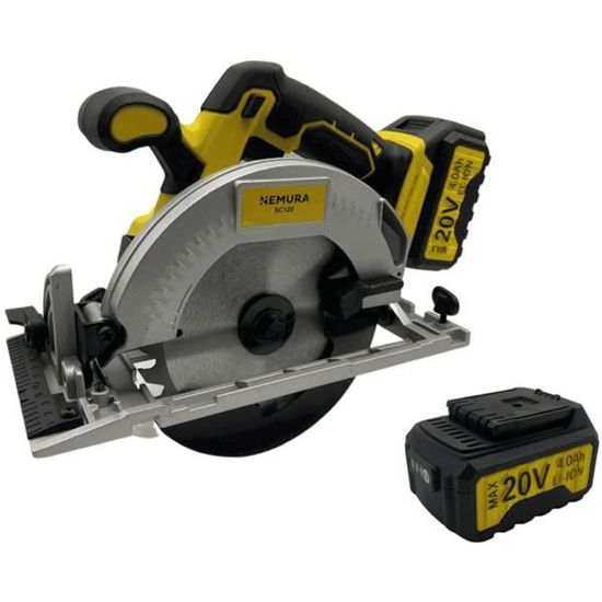 Scie Circulaire sans fil 20V NEMURA - 2 Batteries 4Ah - Chargeur rapide ...