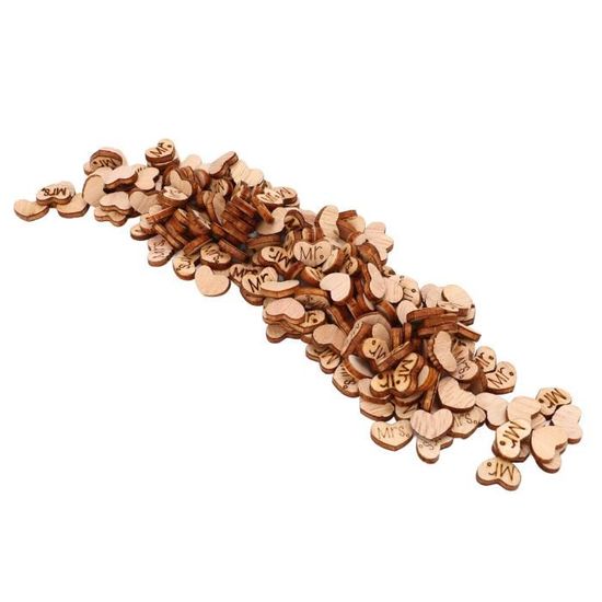 Confettis en bois de coeurs d'amour - TMISHION - 1000 pièces ...