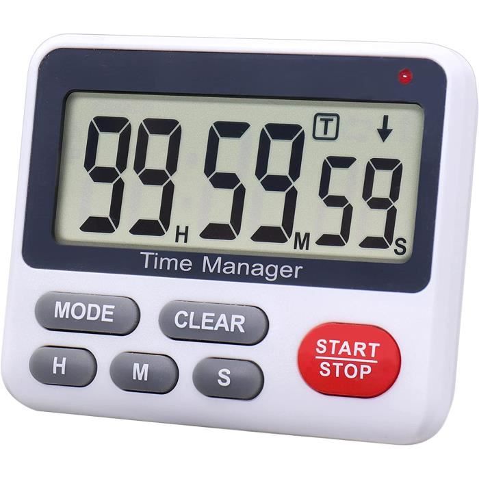 Digital Kitchen Countdown Timer - Count Up Down Cooking Timer Clock with Alarm Magnetic White ...