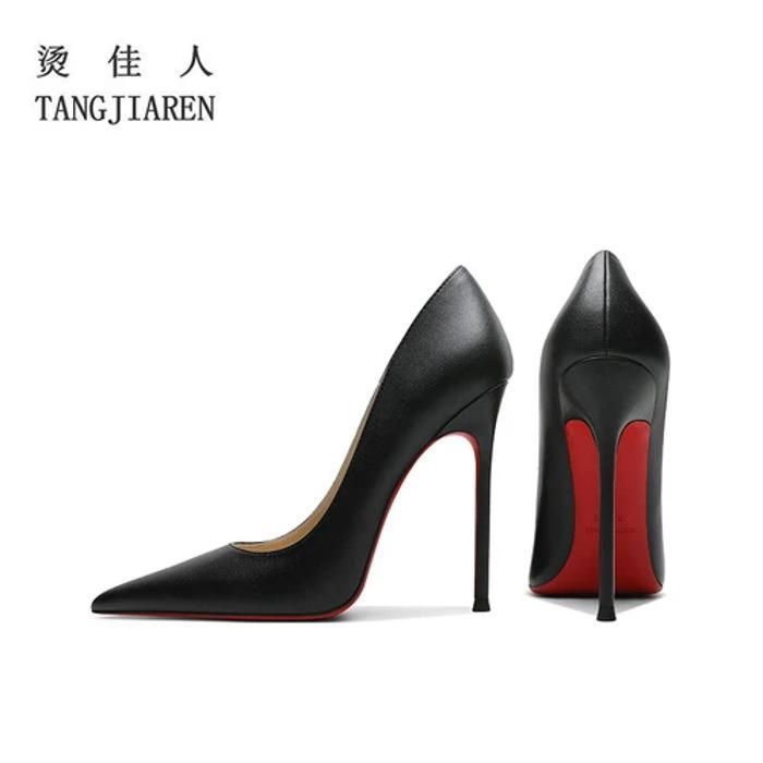 Talons hauts pointus en peau de mouton pour femmes,chaussures à semelle ...