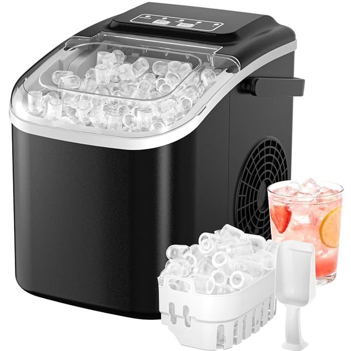 Ice Maker 12 kg in 24 hours Portable Ice Cube Maker with Ice Scoop 8 ...