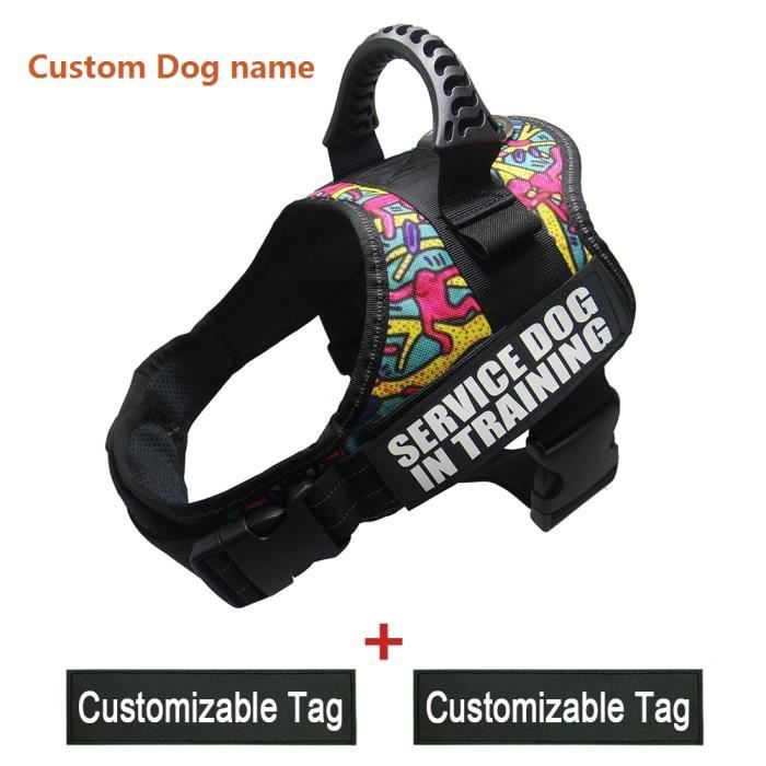 L - Personnaliser la couleur D - Harnais K9 réglable en Nylon pour chien, personnalisable avec ...