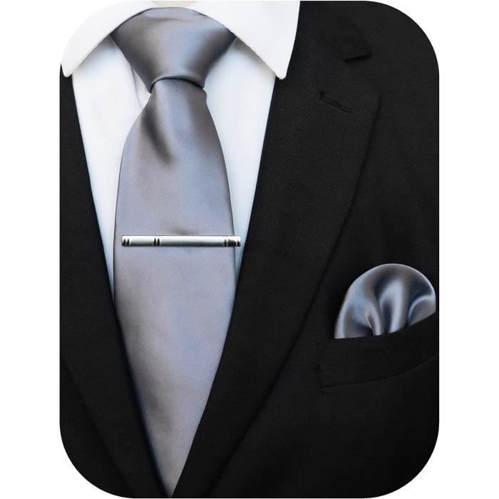 Cravate Homme en Satin Multicolores et Pinces à cravate et Carre de ...